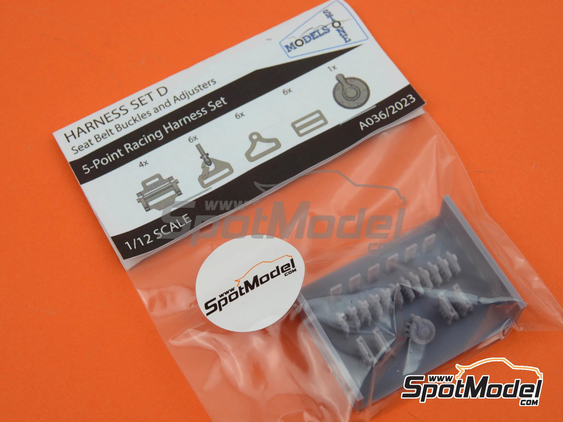 Stone Models A036/2023: Seatbelts 1/12 scale - 5-Point Racing seatbelt buckles - open type - 1 ...